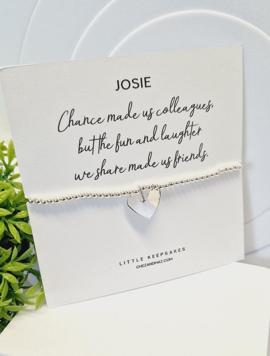 Personalized Silver Plated Charm Bracelet: Colleague Friendship Gift ...