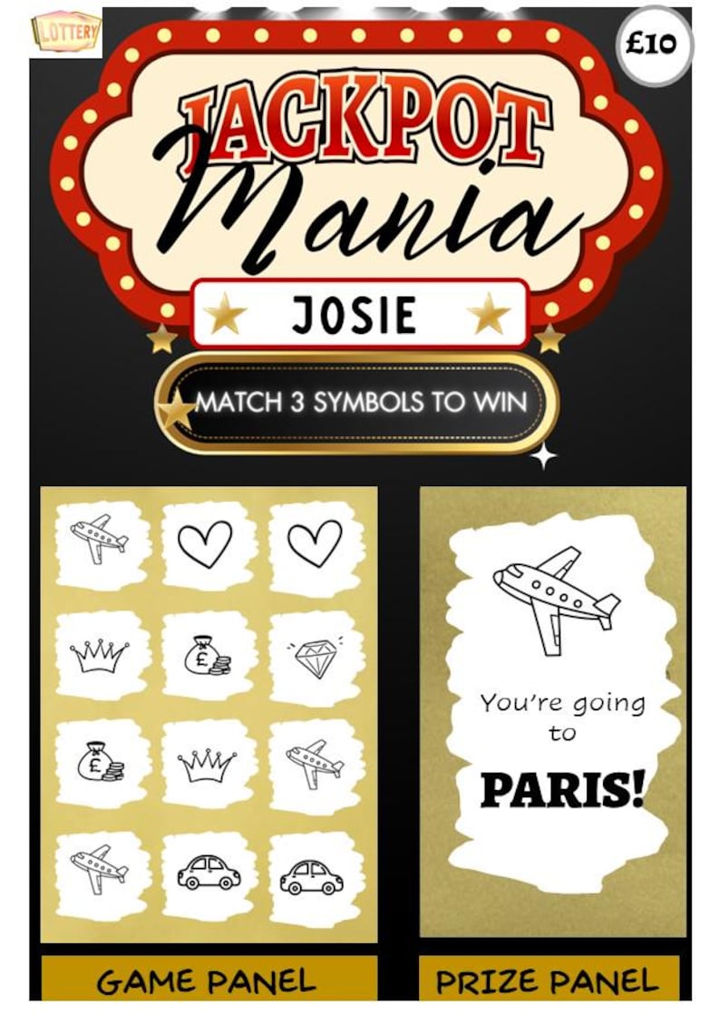 Scratch Card: Plane Holiday, Birthday, Concert Reveal Gift Personalised ...