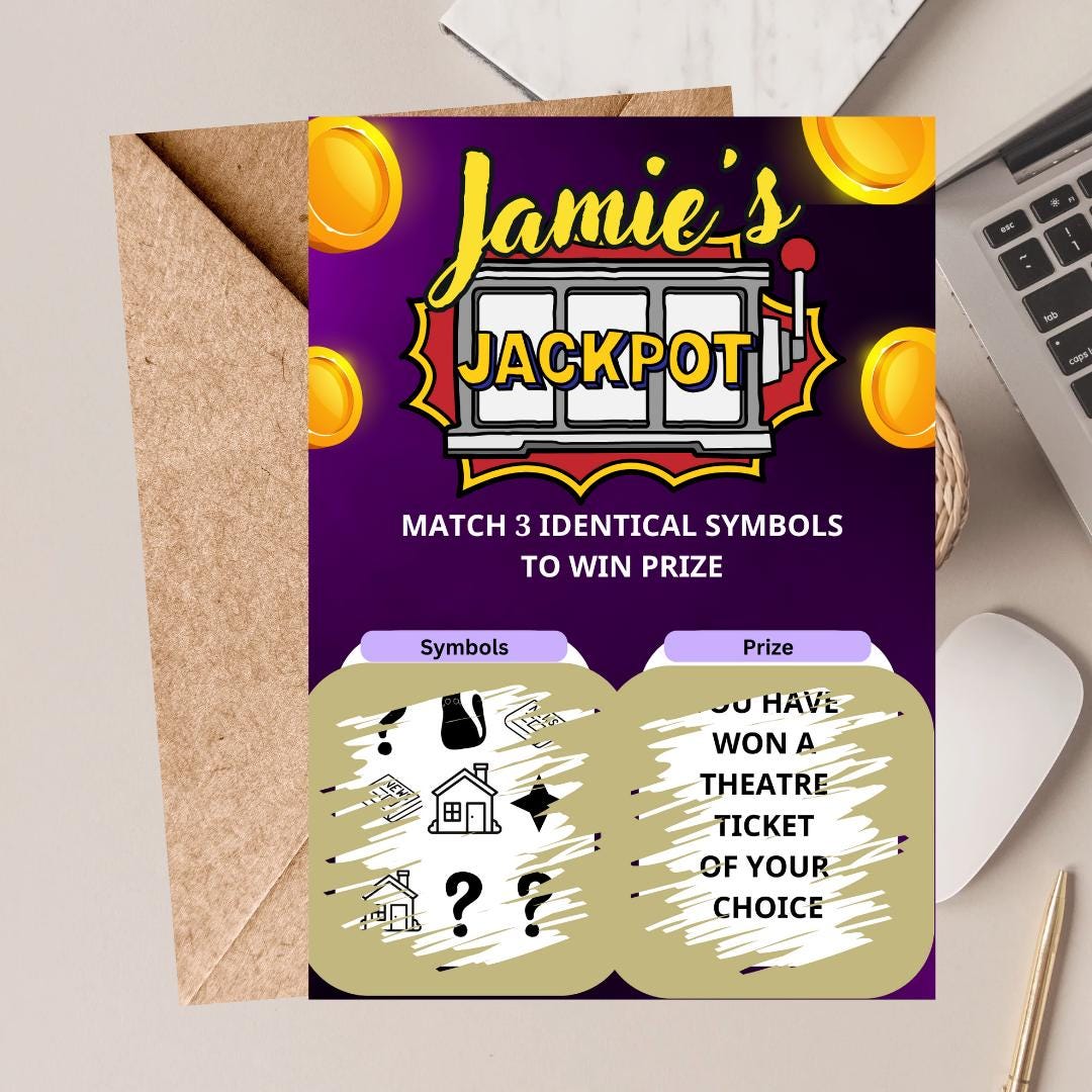 Personalised Scratch to Reveal Card: Surprise Gift Voucher, Lottery ...