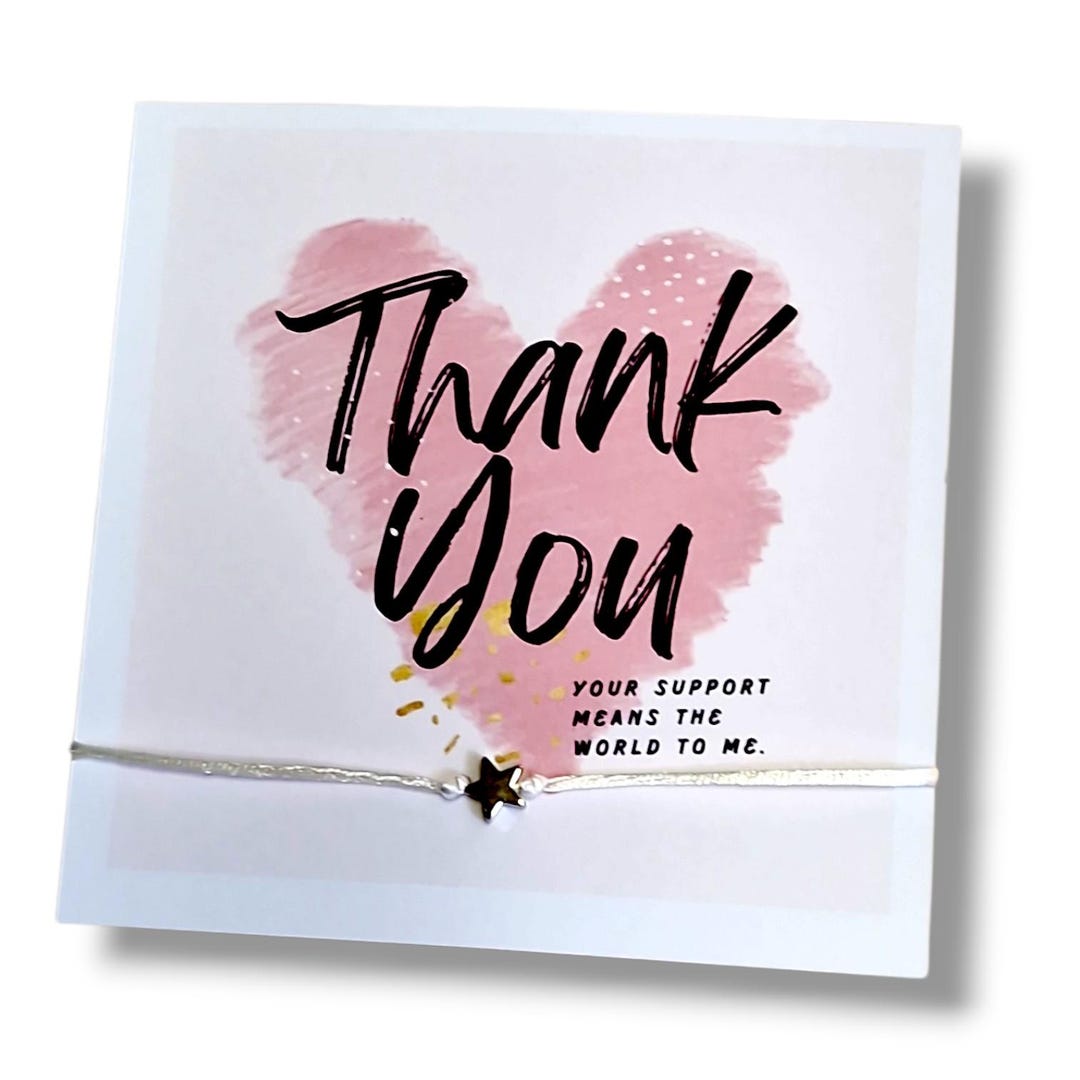 Thank You Wish Bracelet Gift, Star or Heart Bracelet, Friendship Thank ...