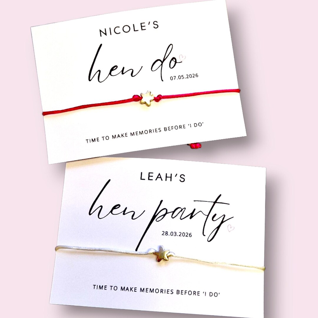 Hen Party Memories Before I Do Wish Bracelets Team Bride Favour ...