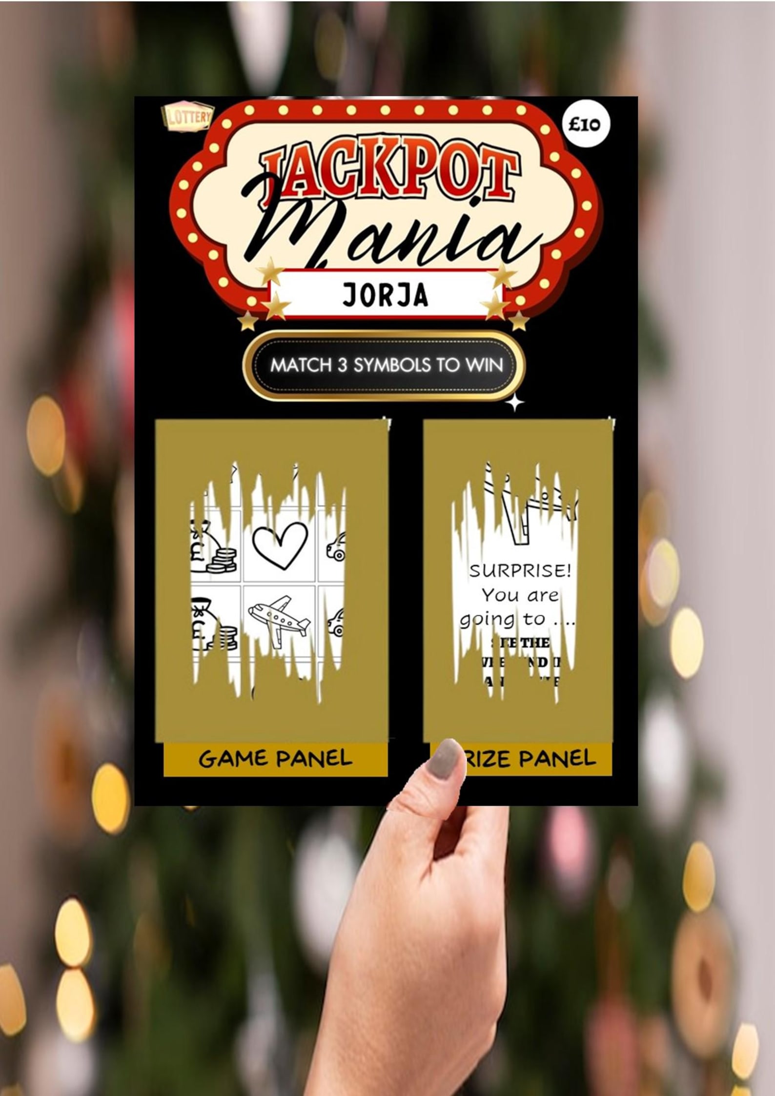 Scratch Card: Plane Holiday, Birthday, Concert Reveal Gift Personalised ...