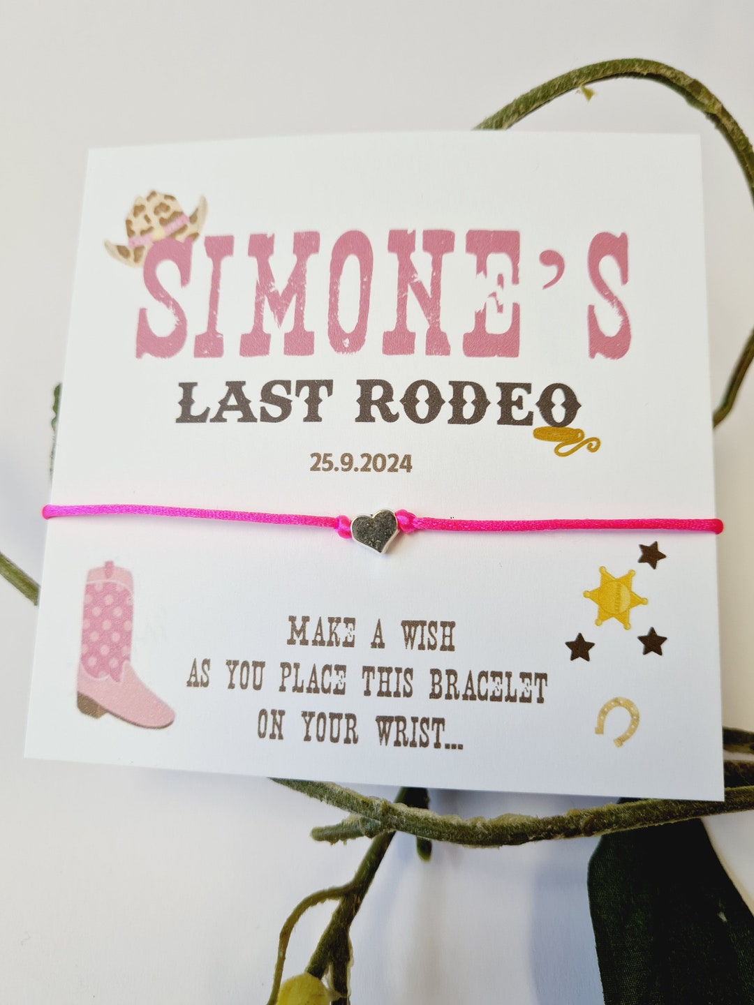 Last Rodeo Hen Party Wish Bracelets I Personalised I Goodie Bag Filler ...