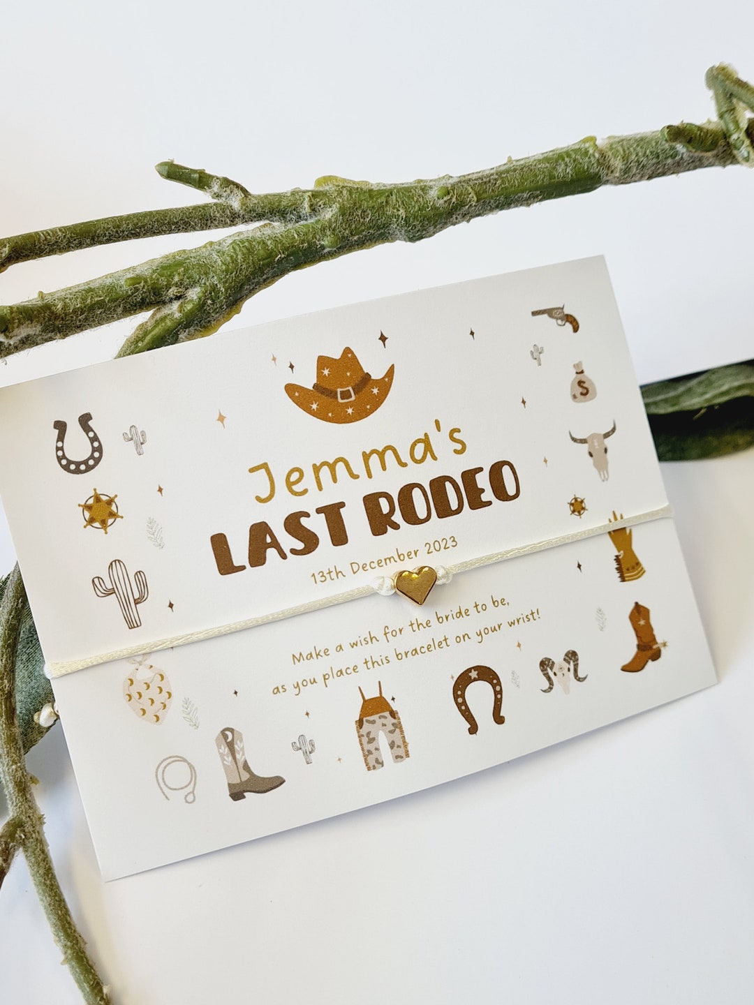 Last Rodeo Hen Party Wish Bracelets - Personalised - Goodie Bag Filler ...