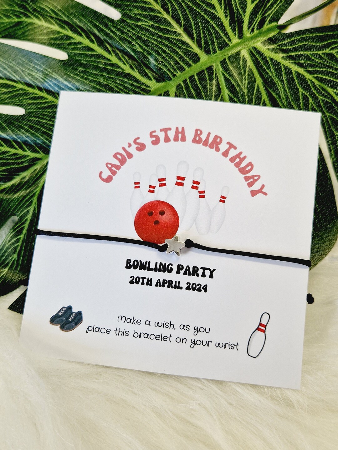Bowling Birthday Wish Bracelet: Personalized Party Favor - Etsy