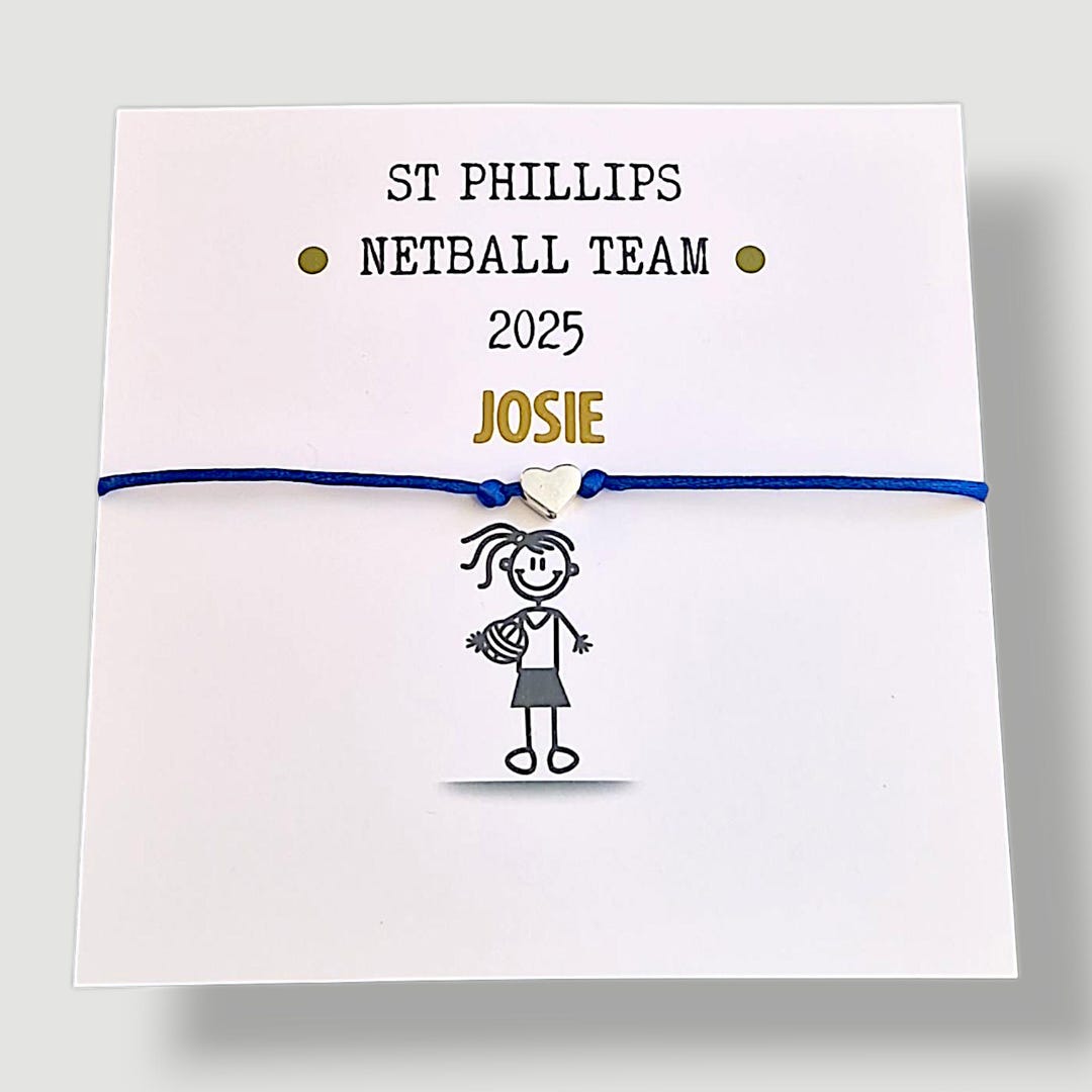 Netball Team Wish Bracelet: Custom Sports Gift, Team Bonding , Charm 4 ...