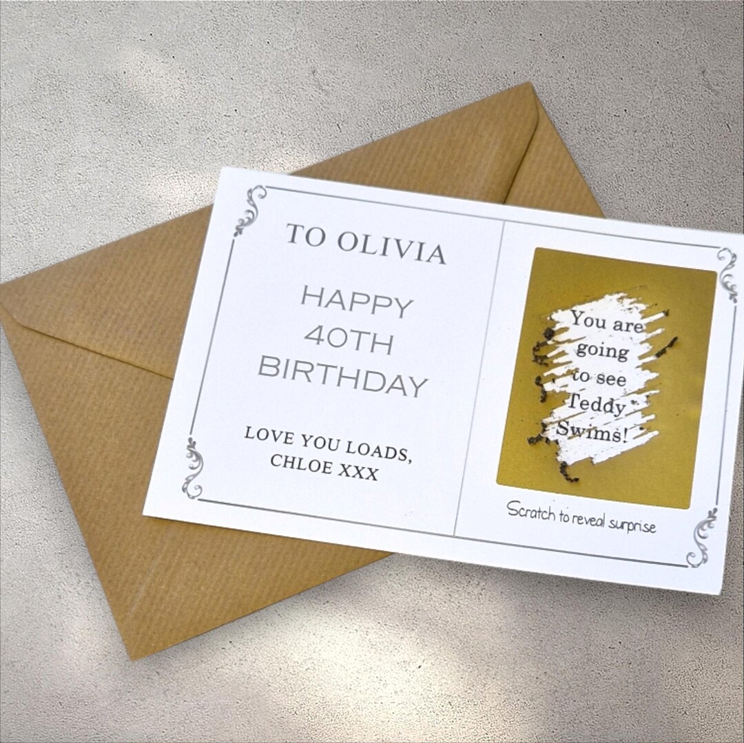 Personalised Birthday Scratch Reveal Card: Surprise Gift Ticket - Etsy UK