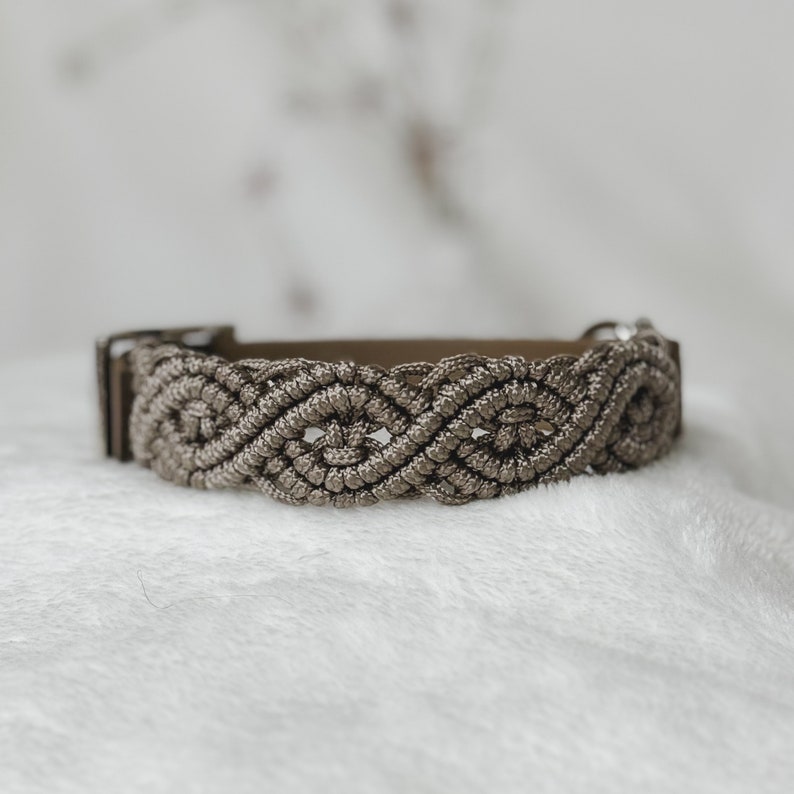 Tan Boho Collar for Dogs, Paracord Dog Collar and Biothane Dog Leash ...