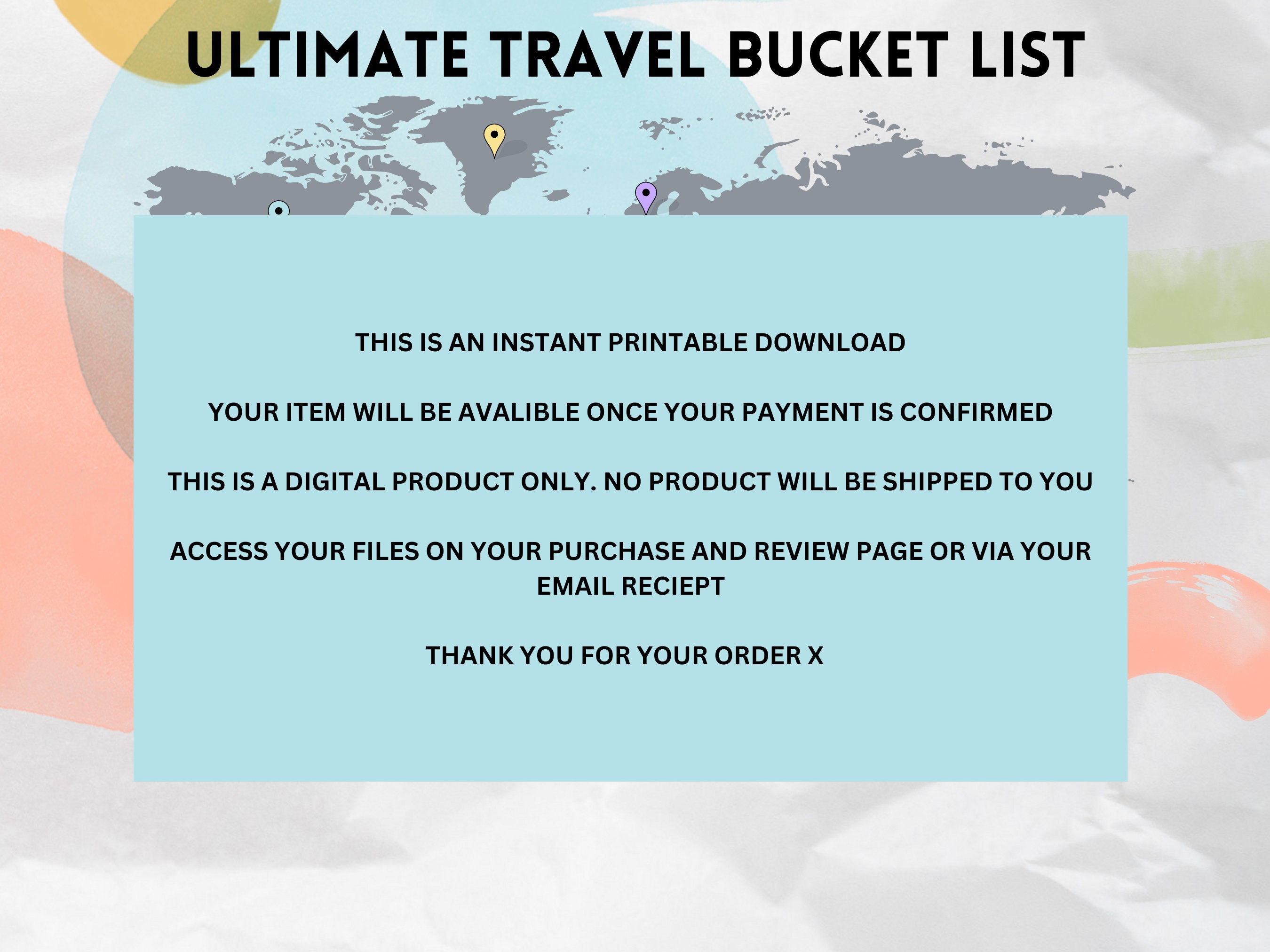 Travel Bucket List, Printable Download, Wanderlust List, Travel to Do ...