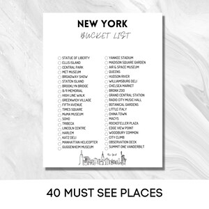 New York, Bucket List Printable | Travel Bucket List | Travel Planner ...