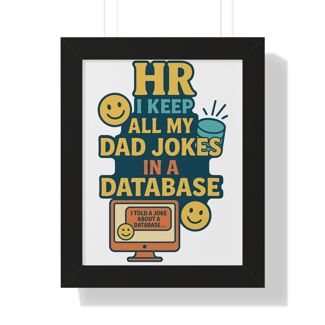 Dad Jokes Framed Poster: Funny Office Wall Art, Humorous Home Decor - Etsy