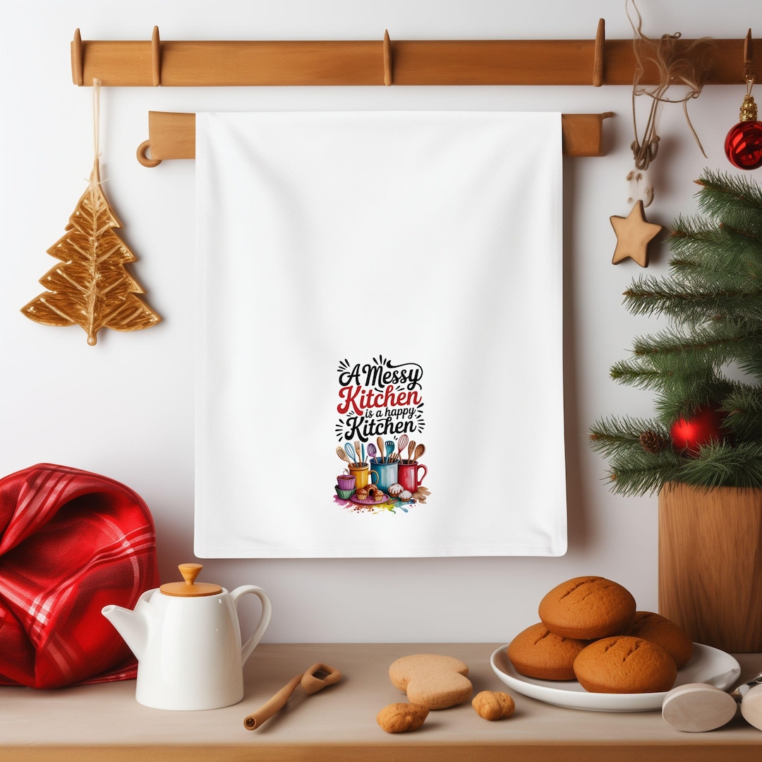Funny Farmhouse Kitchen Tea Towel - Messy Kitchen Design - Etsy