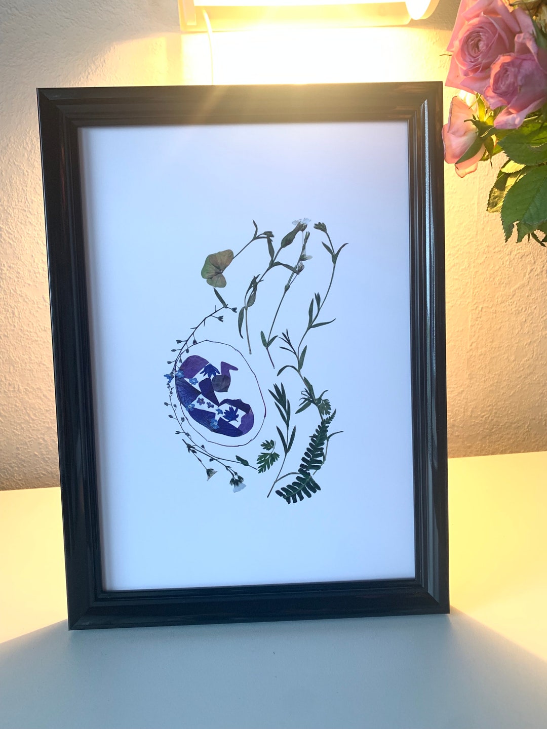Flower Art Print New Born Baby Gender Reveal, Mom to Be Pregnancy ...