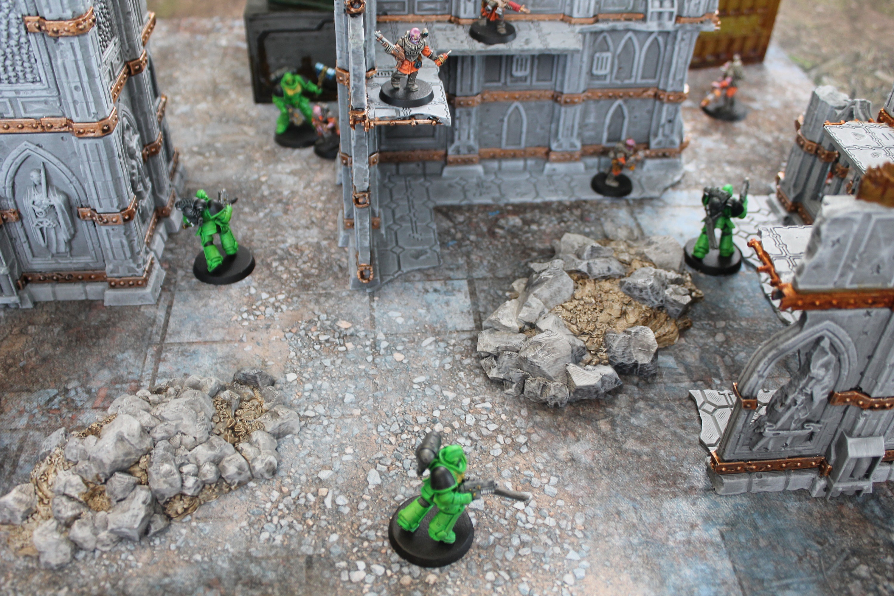 Tabletop Wargame Battle Mat W\ Bag - Urban Ruins - 44x60, 22x30, 36x36 ...