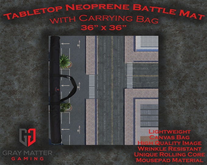Tabletop Wargaming Battle Mat With Bag - Modern City - 36x36 - Neoprene ...