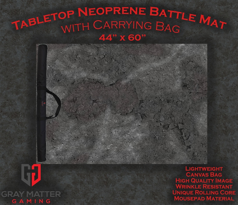 Tabletop Wargame Battle Mat W\ Bag - Ashen Wastelands - 44x60, 36x36 ...