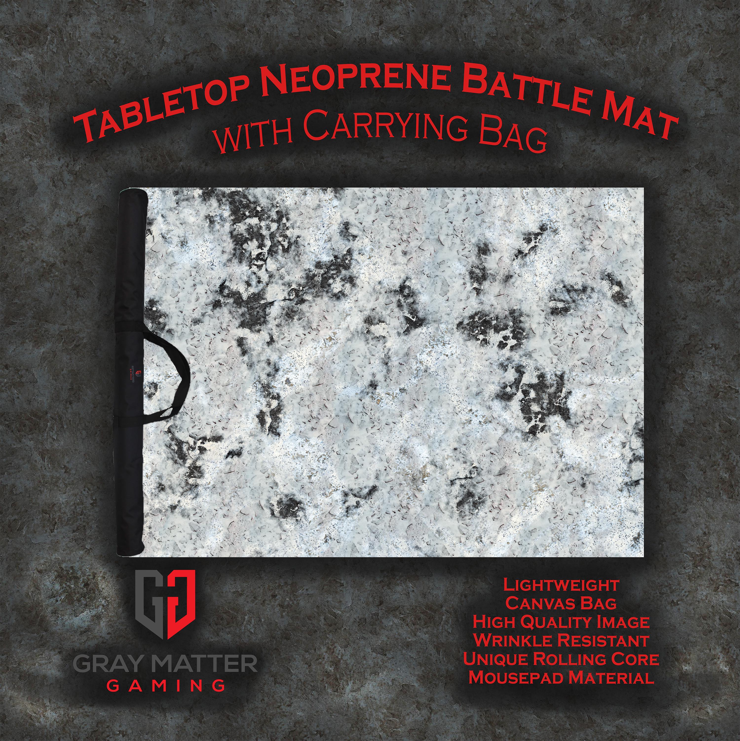 Tabletop Wargame Battle Mat W\ Bag - Snowy Tundra - 36x36, 36x72, 44x60 ...