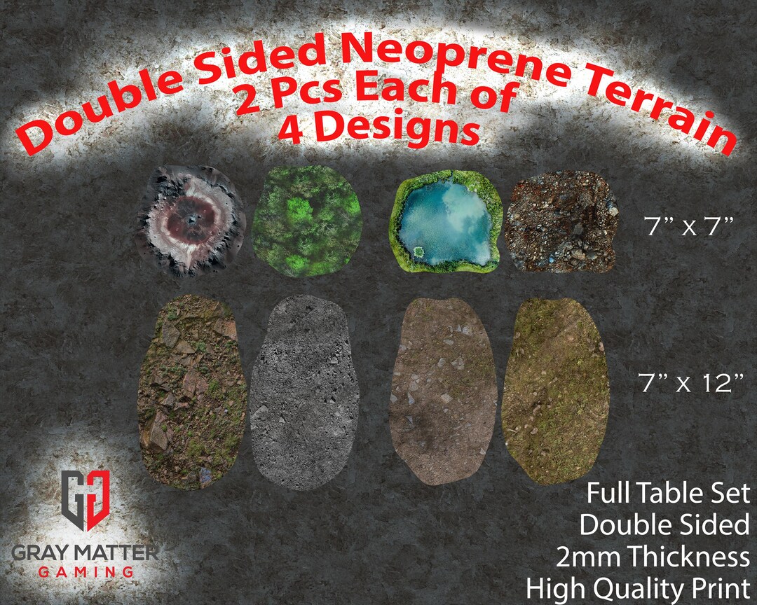Terrain Markers \ Footprints - Double Sided Neoprene - Full Table Set ...
