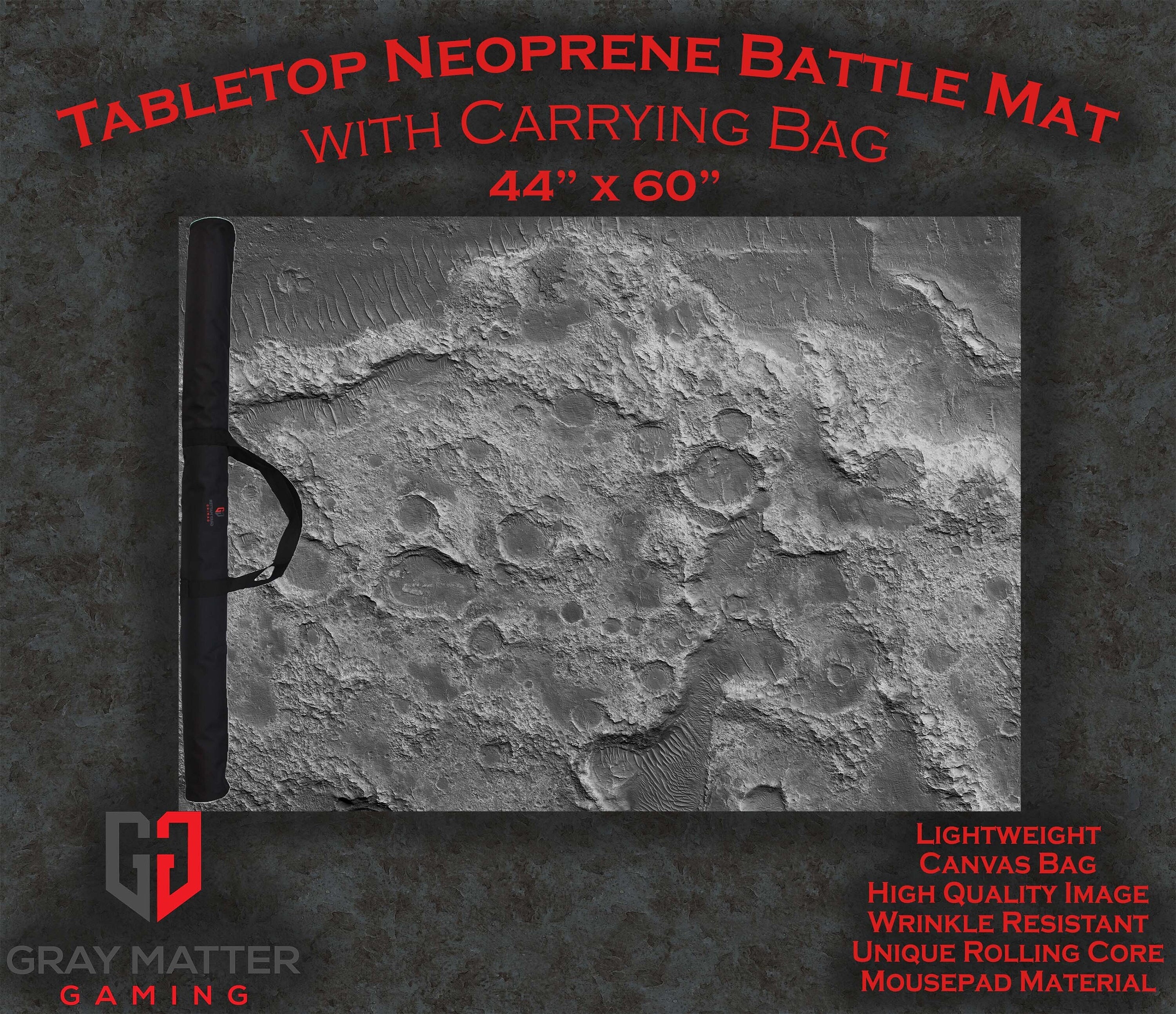 Tabletop Wargaming Battle Mat With Bag Moonscape 44x60 Neoprene ...