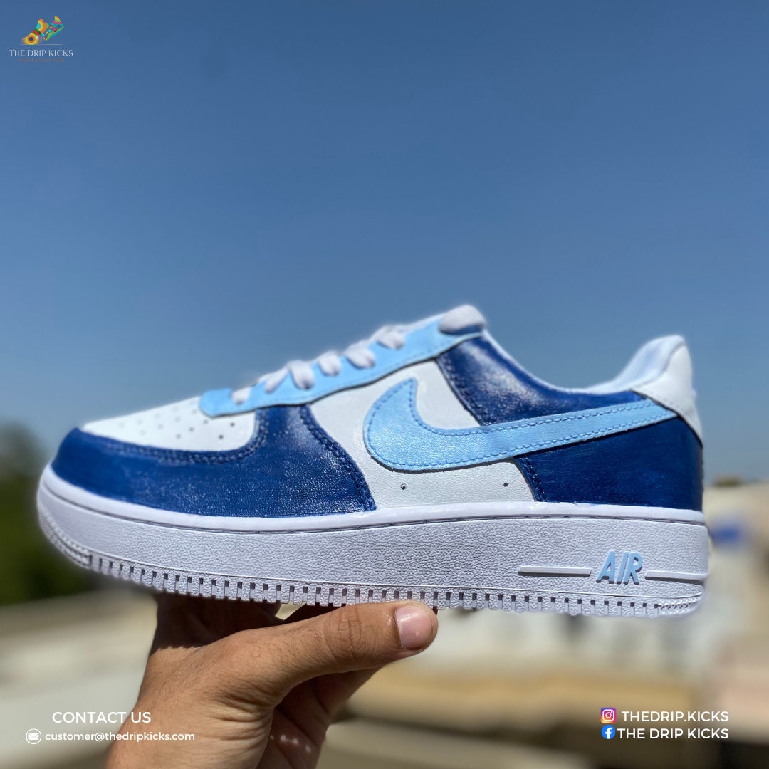 Blue Custom Air Force 1 Hand Paintedair Force 1 Baby Blue - Etsy