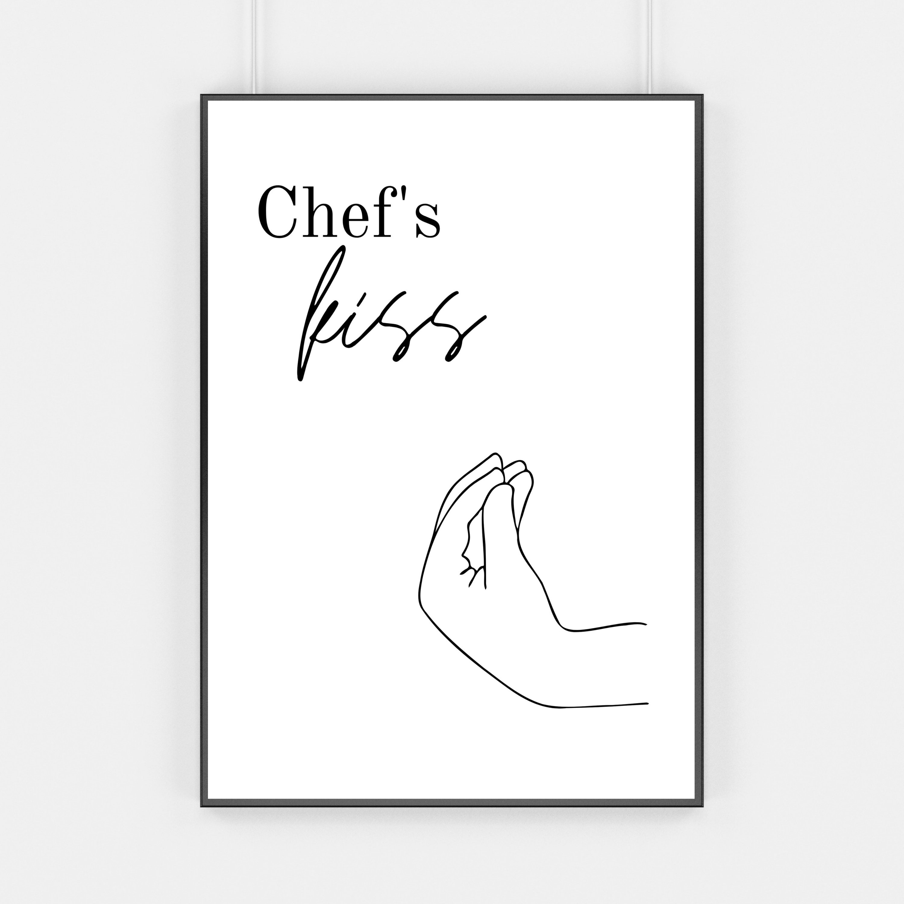 Printable Chef's Kiss Art Line Art Print Kitchen Minimalist Abstract ...