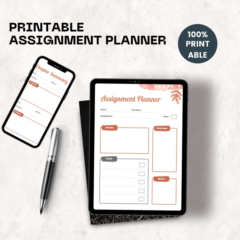 Assignment Planner Printable, Assignment Tracker, Study Planner ...