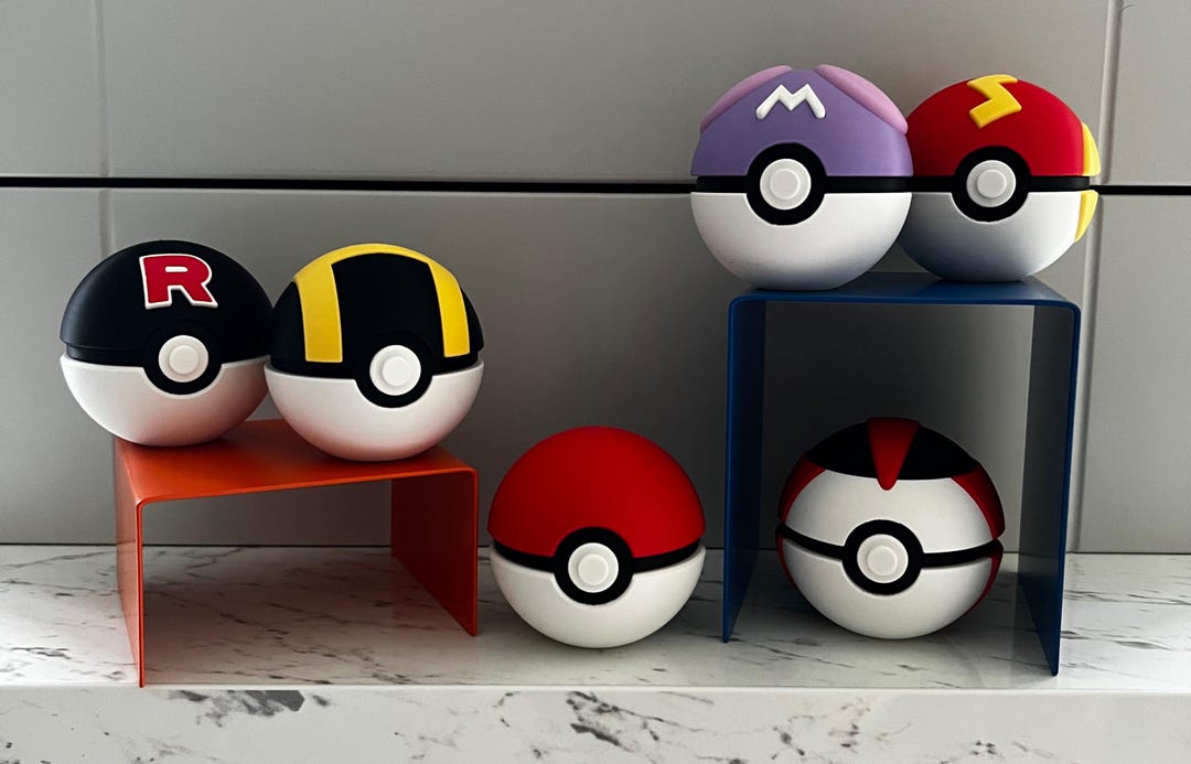 3D Printed Poke Inspired Ball Model: Full Color Fan Art Gift - Etsy