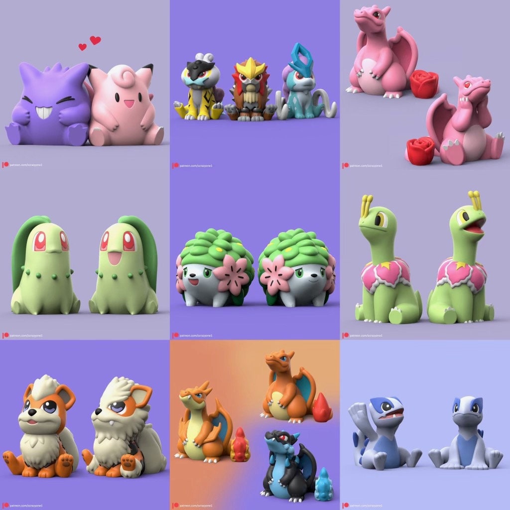 Choose and Paint Your Own 3D Printed Model Pokemon Inspired, Art, Craft ...