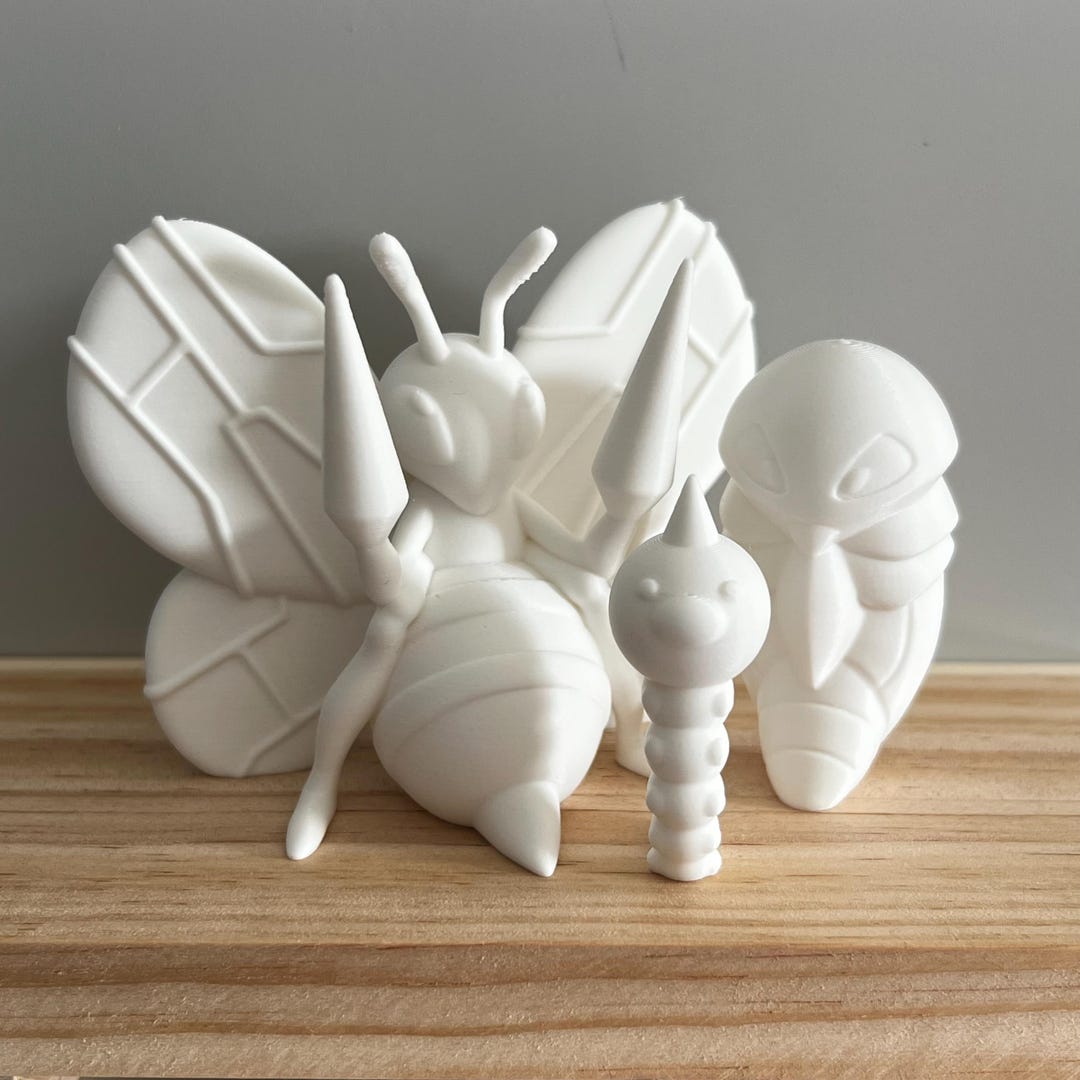 3D Printed Beedrill & Butterfree Inspired Evolution Line Model Set ...