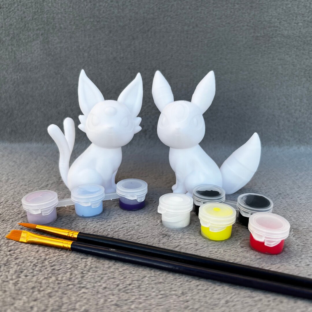 Espeon & Umbreon Eeveelution Inspired Paint Kit Pokemon, 3D Printed ...
