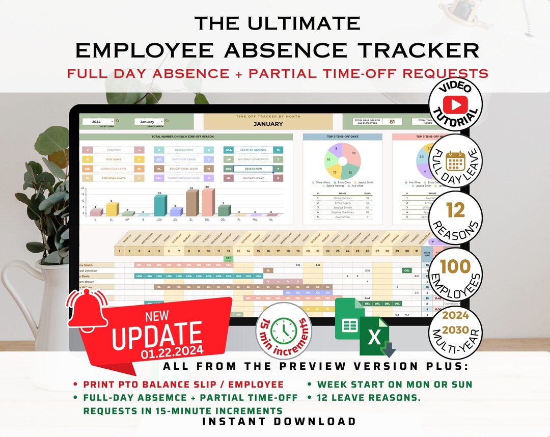 Employee Absence Tracker, Absence Tracker for Employees, Employee Leave ...