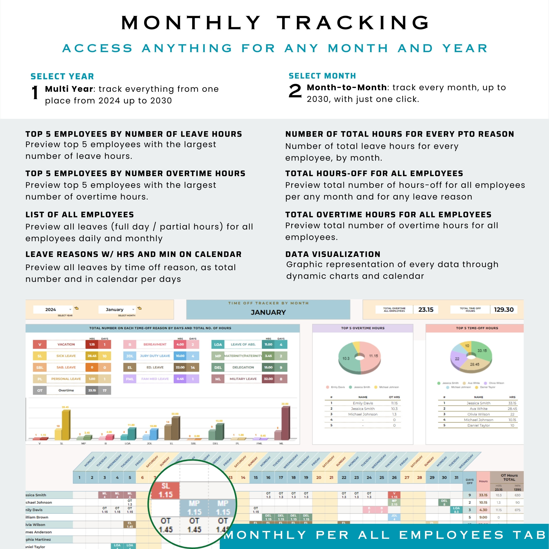 Employee Leave Tracker & Vacation Tracker | Excel Template and Google ...