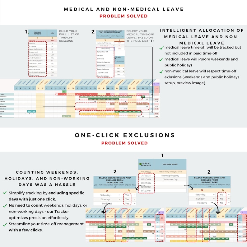 Annual Leave Tracking: Leave Tracker, Planner for Employee Vacations ...