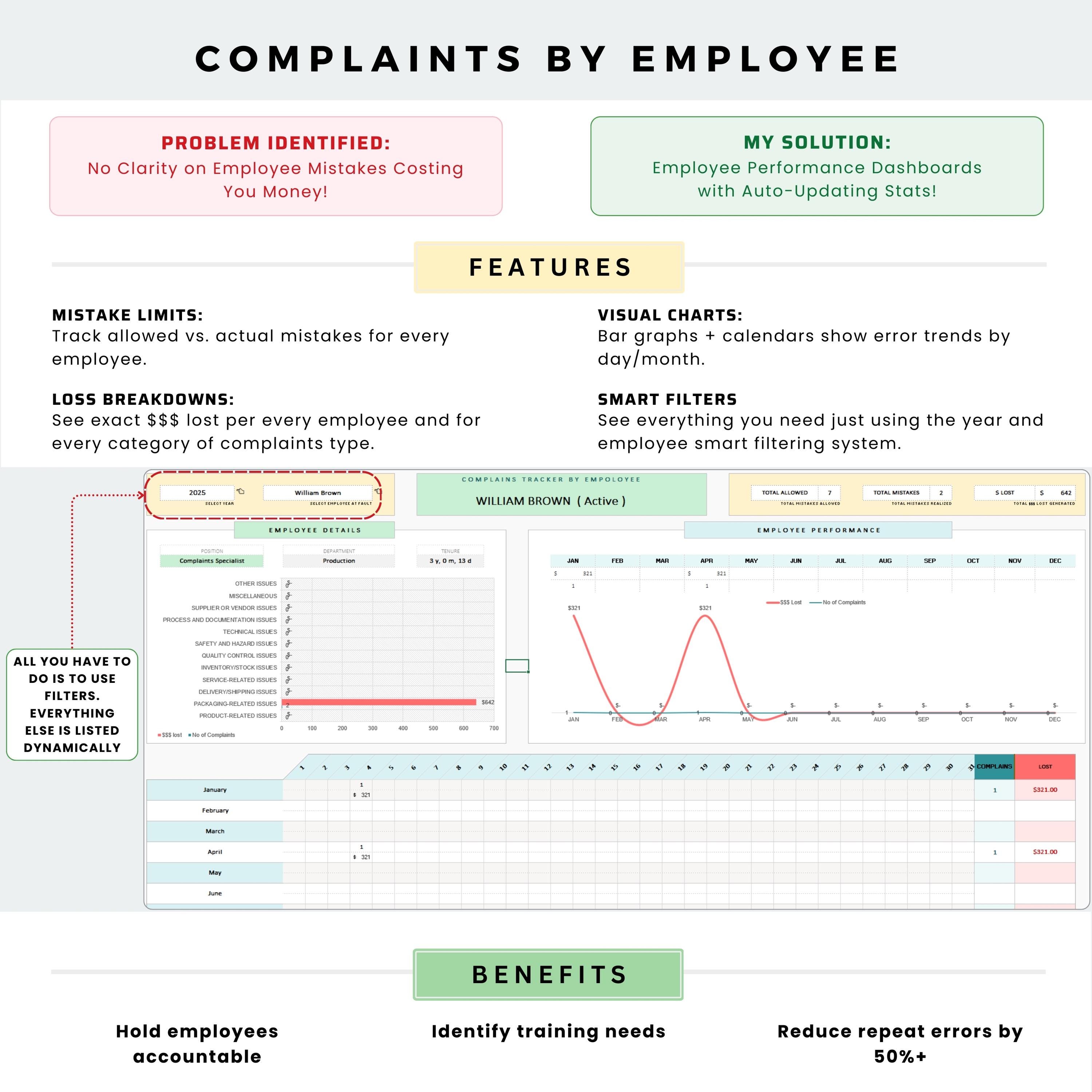 Customer Complaint Log Template | Excel & Google Sheets Tracker With ...