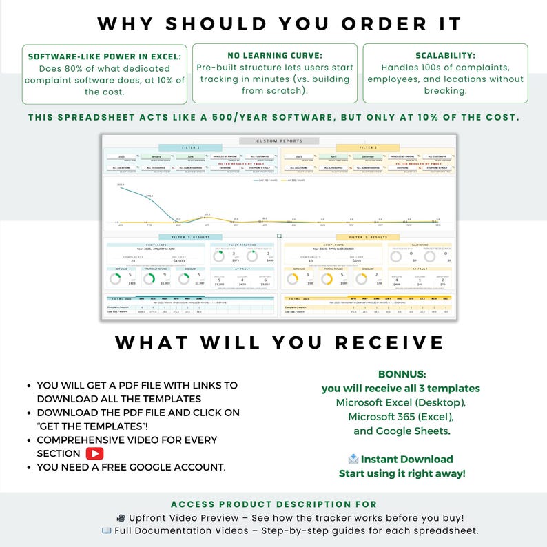 Customer Complaint Log Template | Excel & Google Sheets Tracker With ...