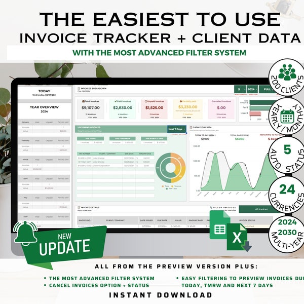 Sales Tracker and Invoice - Etsy
