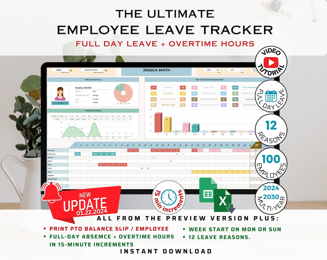 Annual Leave Tracking: Leave Tracker, Planner for Employee Vacations ...