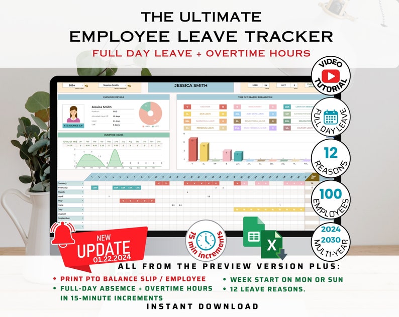 Annual Leave Tracking: Leave Tracker, Planner for Employee Vacations ...