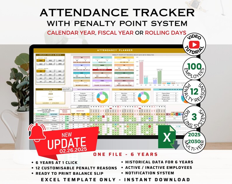 Staff Attendance Tracker Excel Template With Monthly Attendance ...