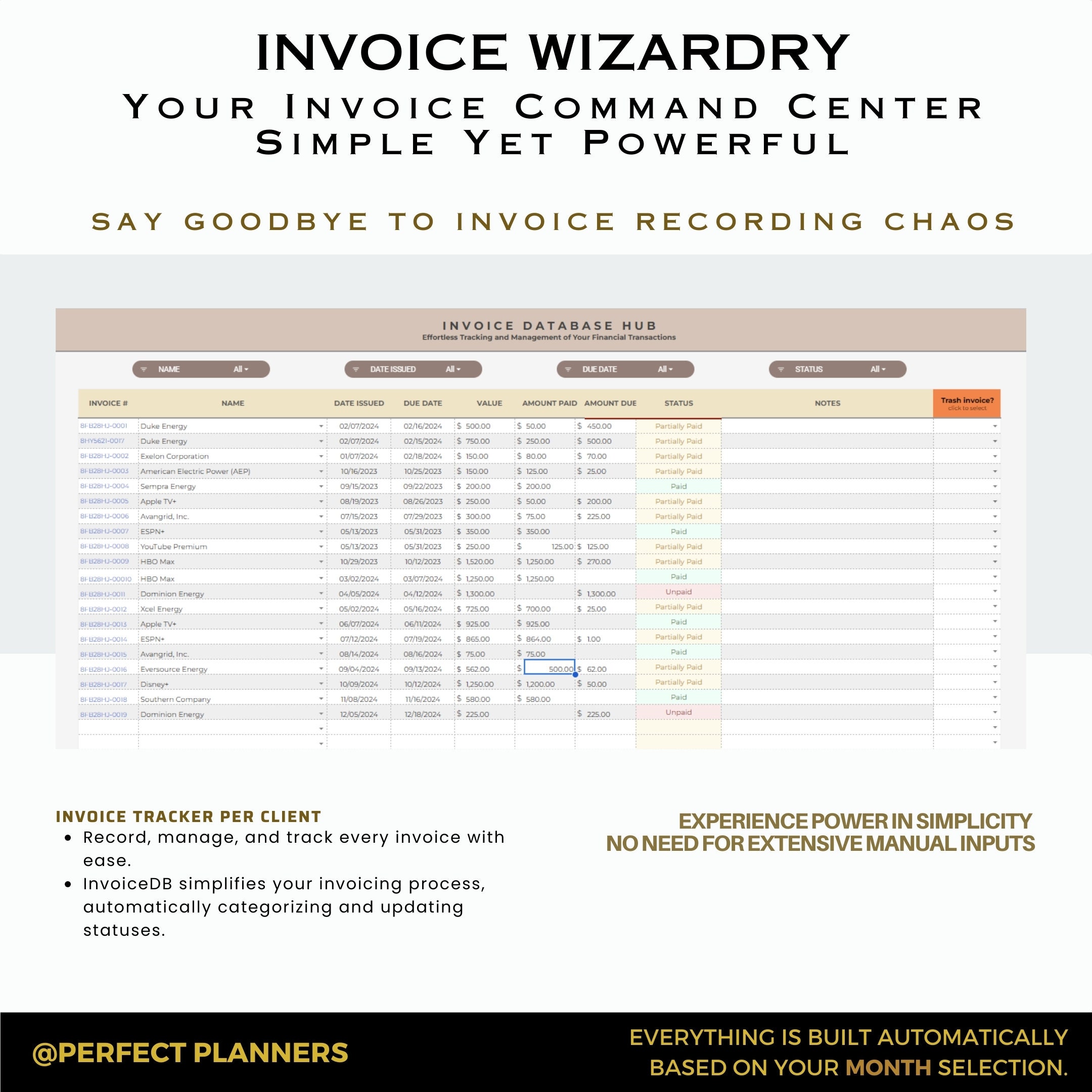 Invoice Tracker & Payment Manager Invoice Payments and Dashboard Small ...