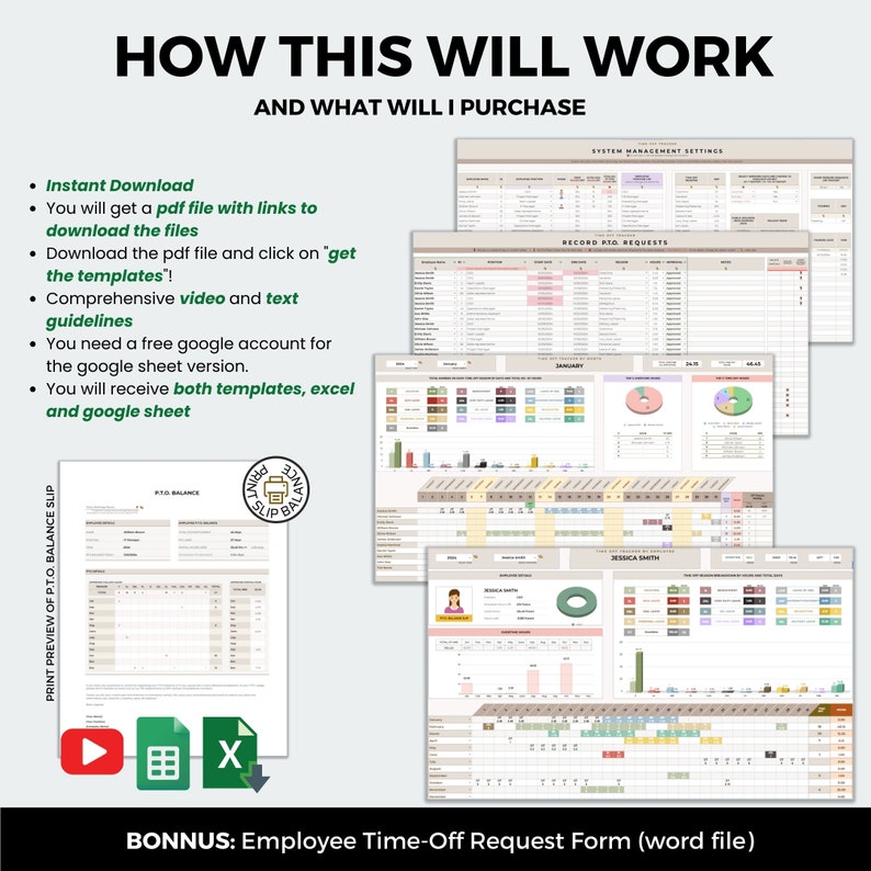 Employee Time off Request Template. Vacation Request Tracker. PTO ...