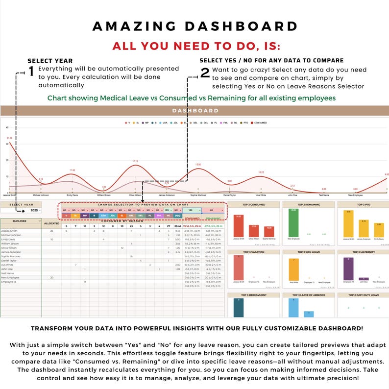 Employee Time-off Tracker | Excel PTO Template With Full and Hourly ...