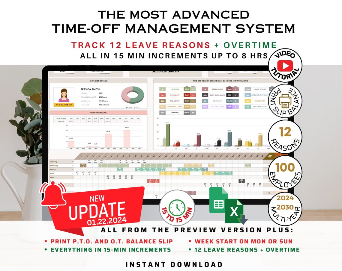 Employee Time off Request Template. Vacation Request Tracker. PTO ...