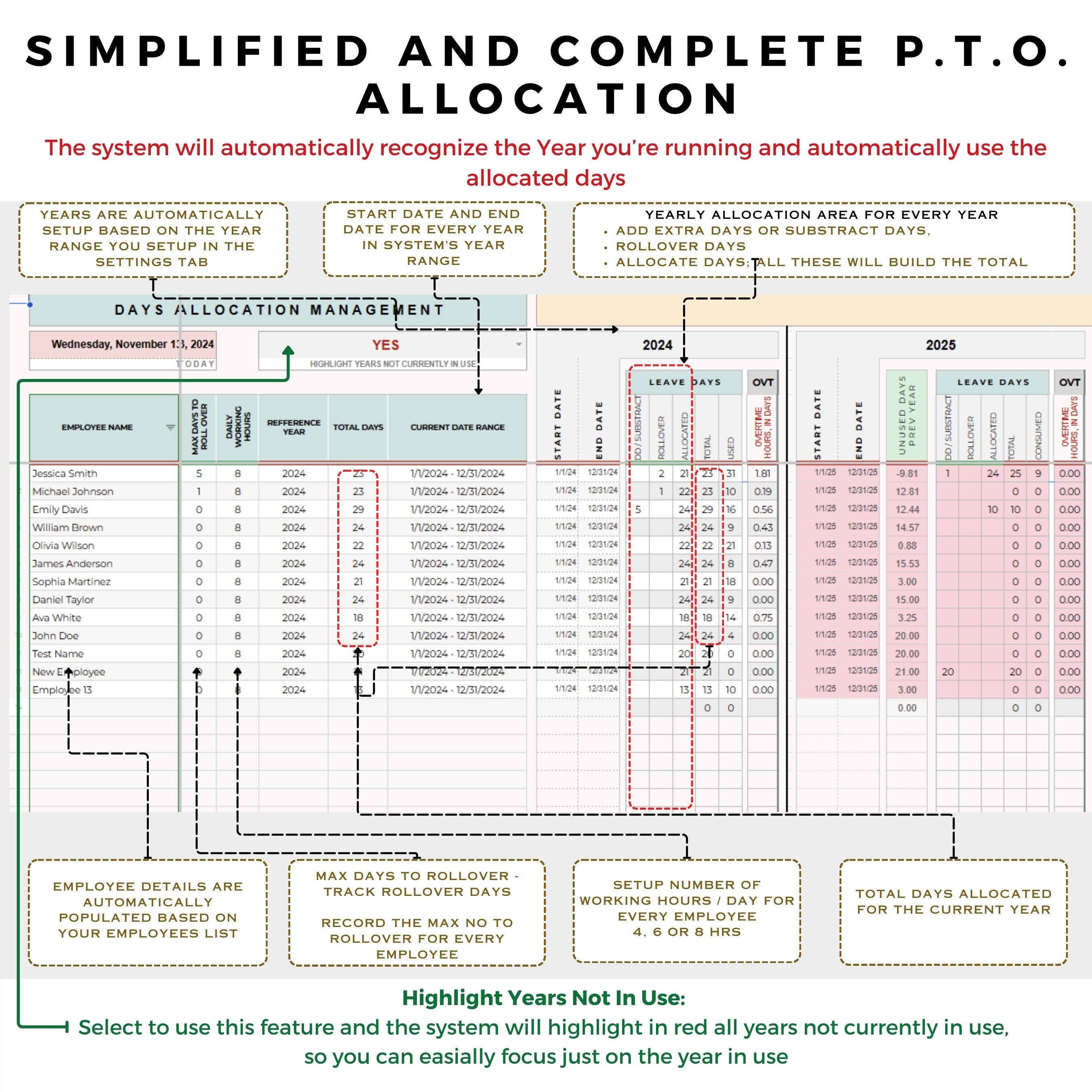 Annual Leave Tracking: Leave Tracker, Planner for Employee Vacations ...