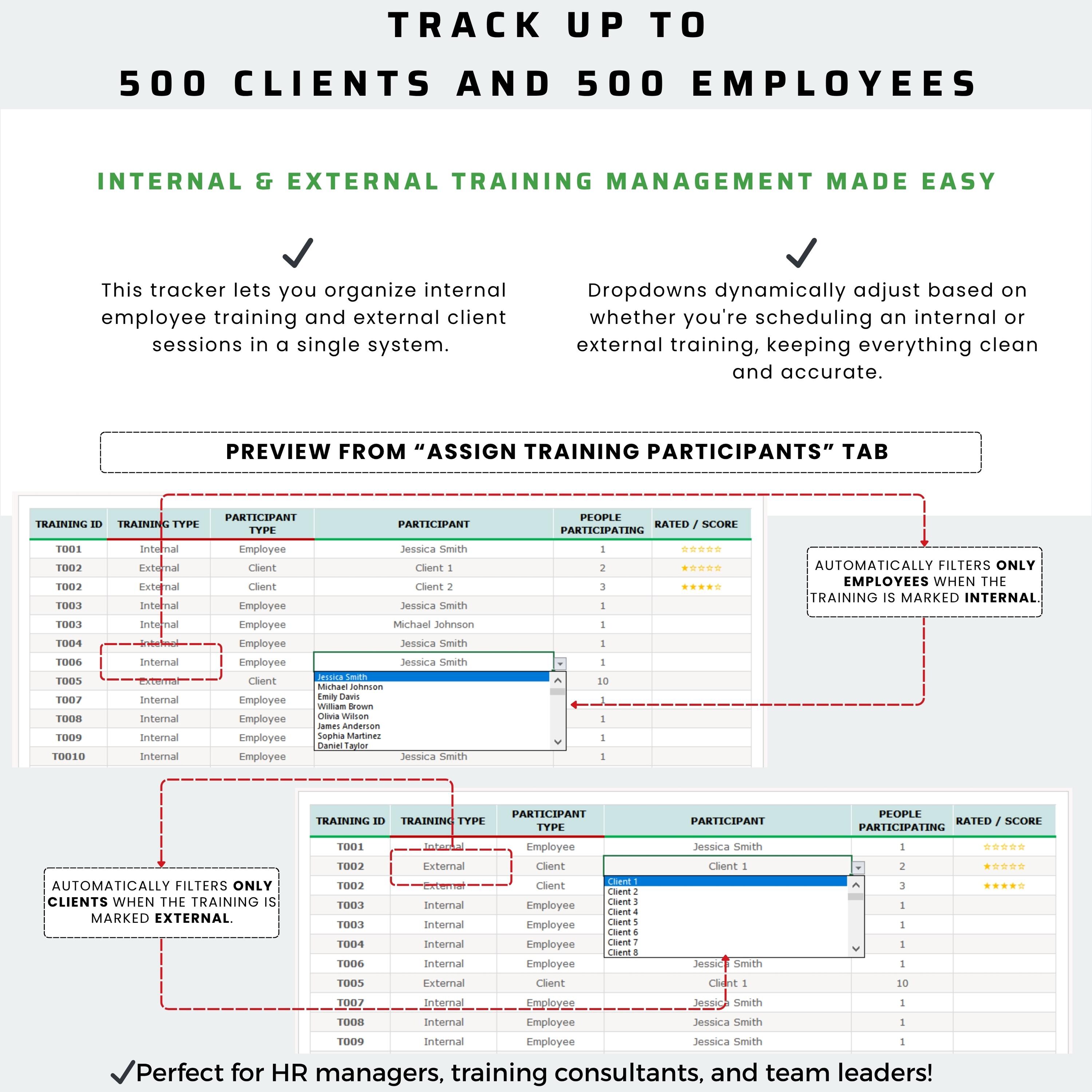 Employee Training Schedule Template: Excel Staff Tracker (digital ...