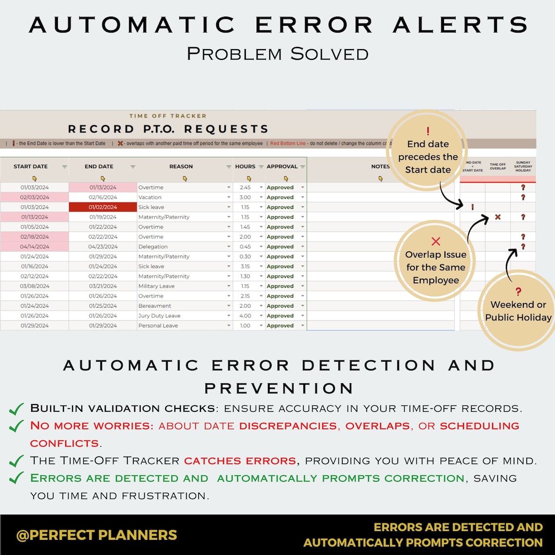 Employee Time off Request Template. Vacation Request Tracker. PTO ...