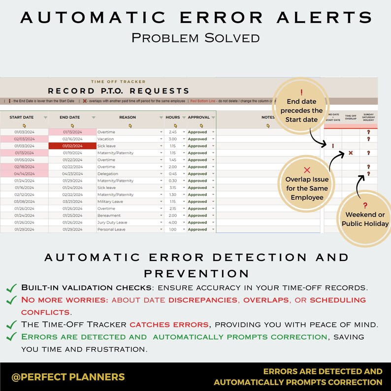 Employee Time off Request Template. Vacation Request Tracker. PTO ...