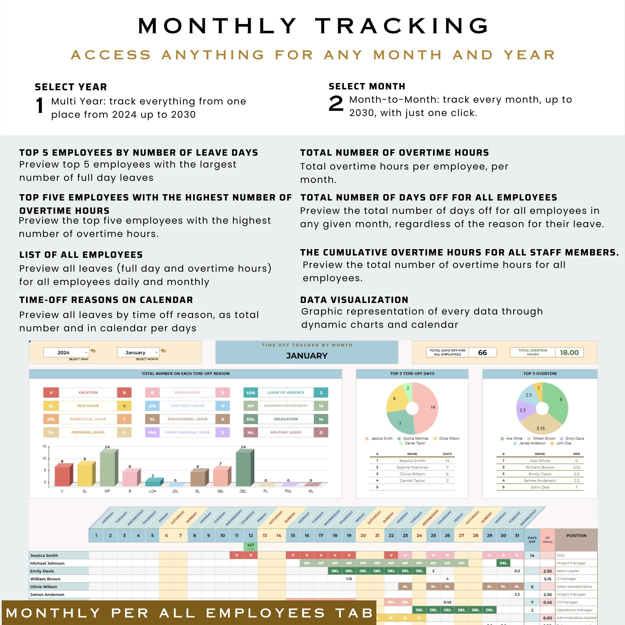Annual Leave Tracking: Leave Tracker, Planner for Employee Vacations ...