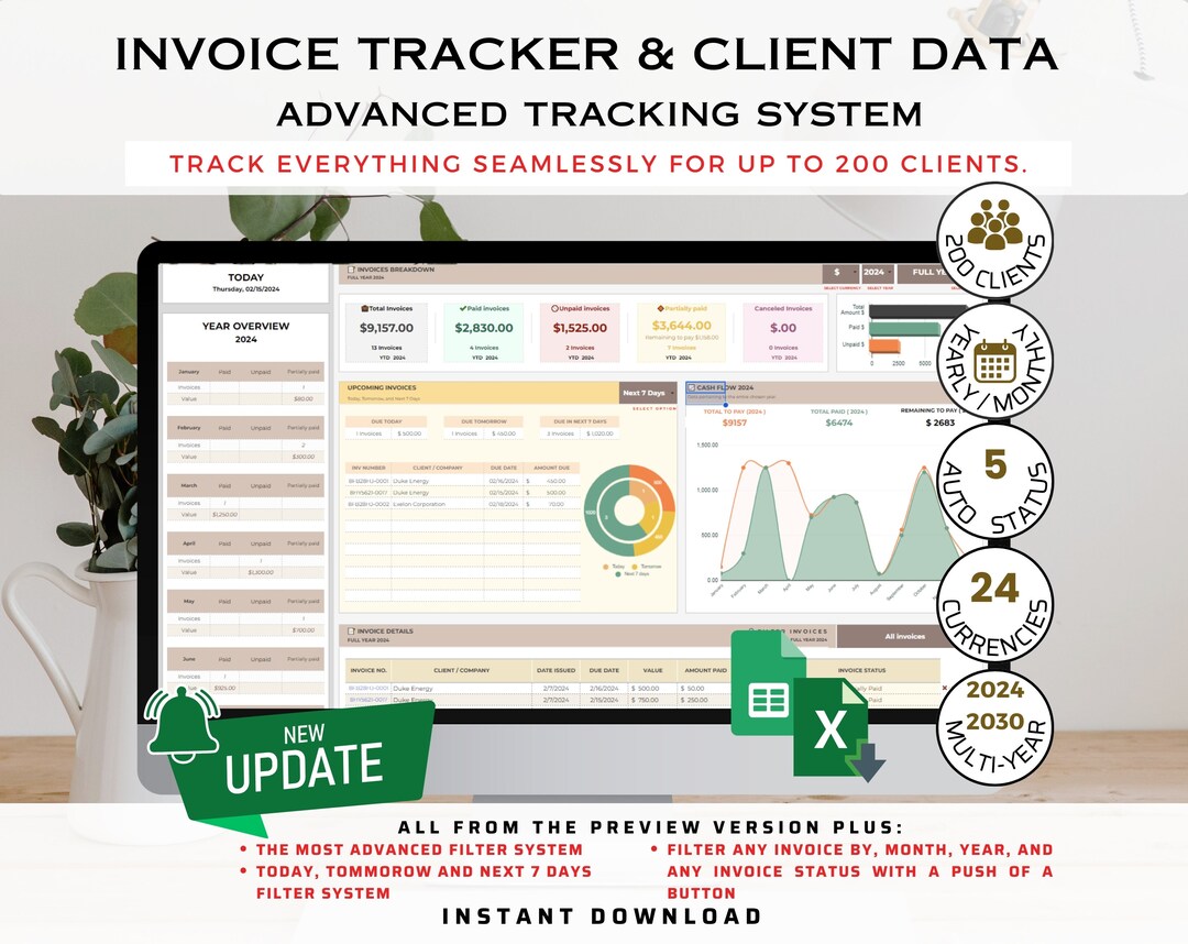 Invoice Tracker & Payment Manager Invoice Payments and Dashboard Small ...