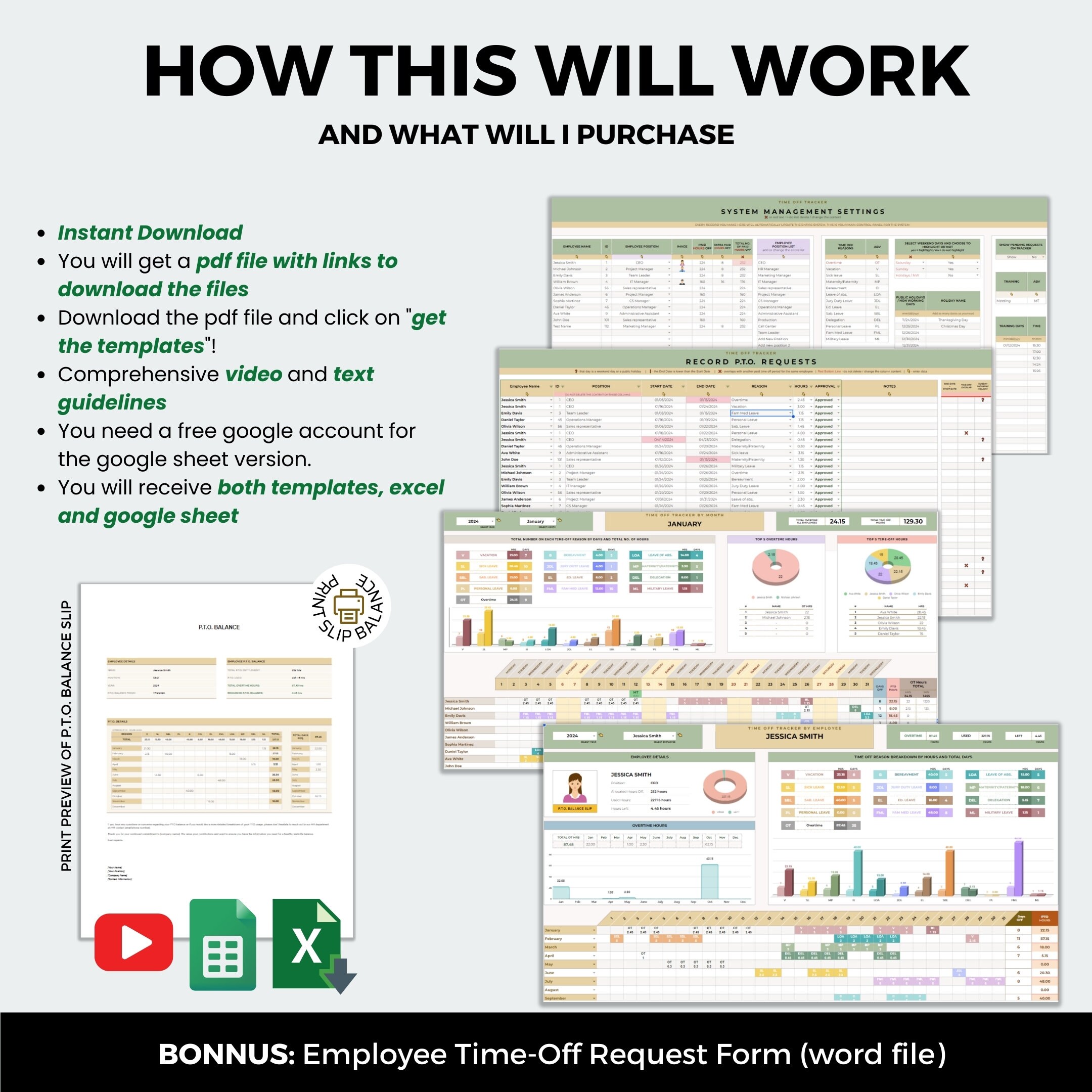 Employee Absence Tracker: Leave & Overtime Management (digital Download ...